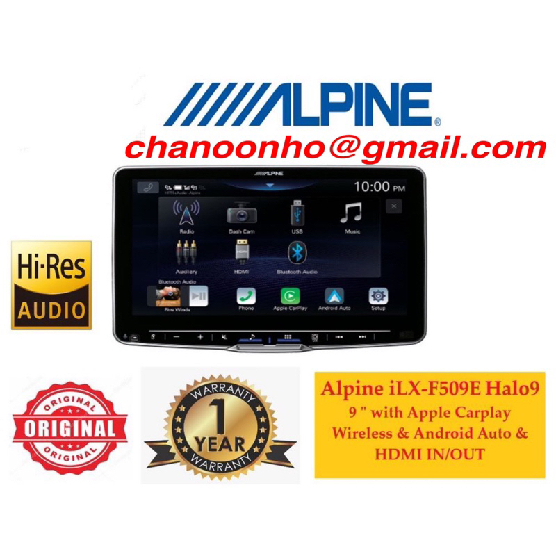 Alpine iLX-F509E Hola9 - 9inch Car Player with Wireless Apple CarPlay ...