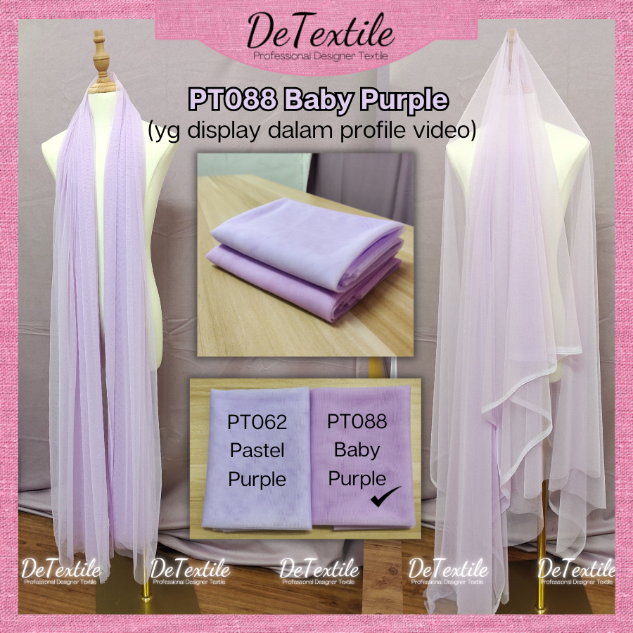 DeTextile Premium Tulle Bridal Soft Net Kain Net Lembut Murah Bidang ...