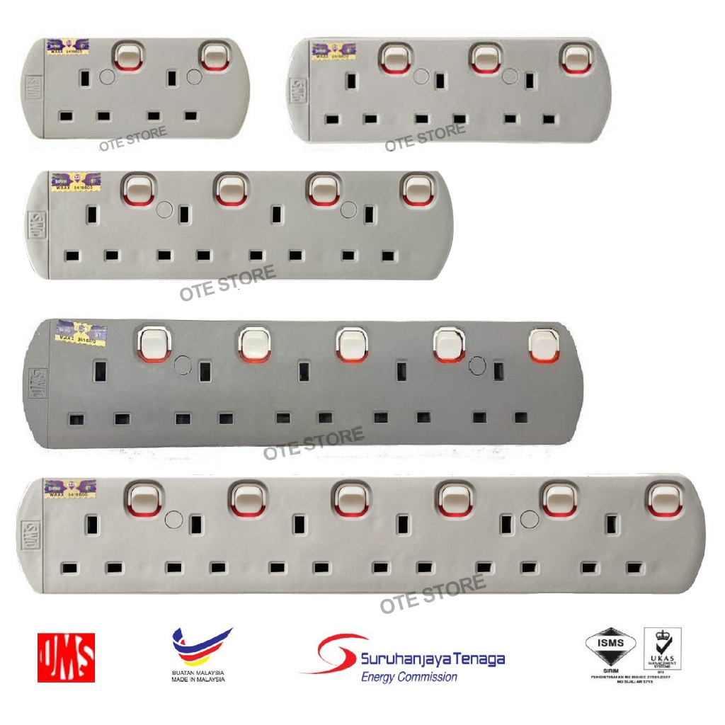 UMS 13A TRAILING SOCKET WITH WIRE + PLUG (2 YARD 1.8M PURE COPPER ...