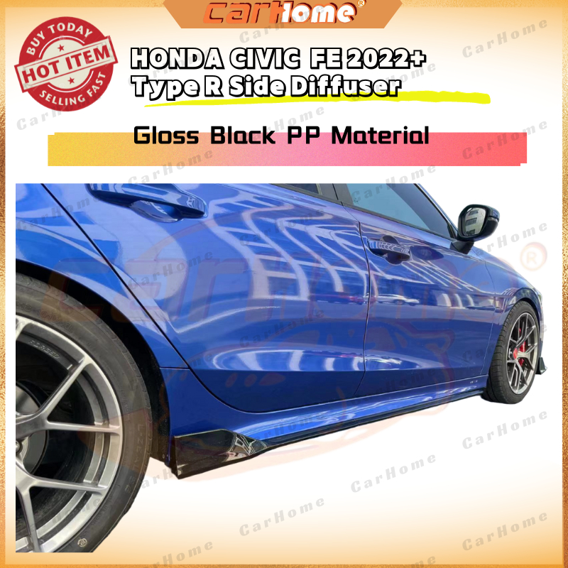 READY STOCK HONDA CIVIC FE 2022 2023+ TYPE R SIDE SKIRT DIFFUSER GLOSS ...