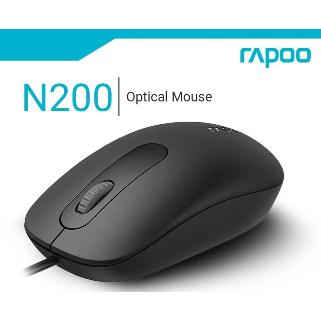 Rapoo N200 Wired Optical Mouse | Shopee Malaysia
