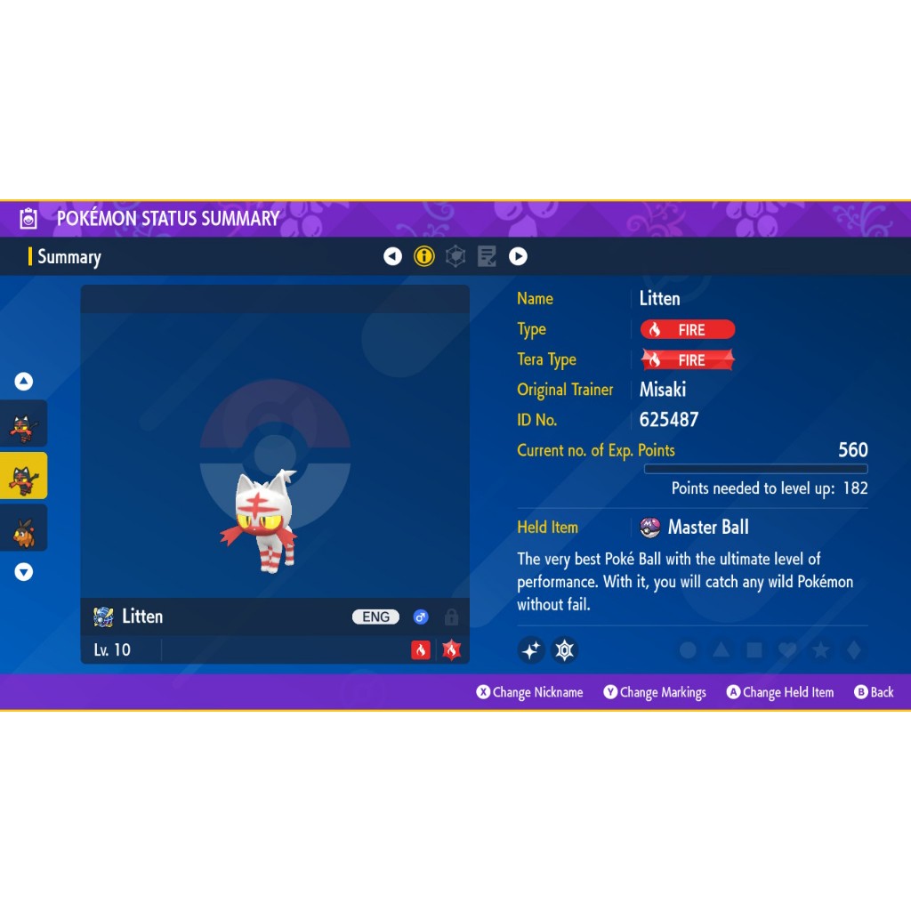 Pokemon Scarlet & Violet - Shiny Starter 6IV Litten Full Ev Trained ...