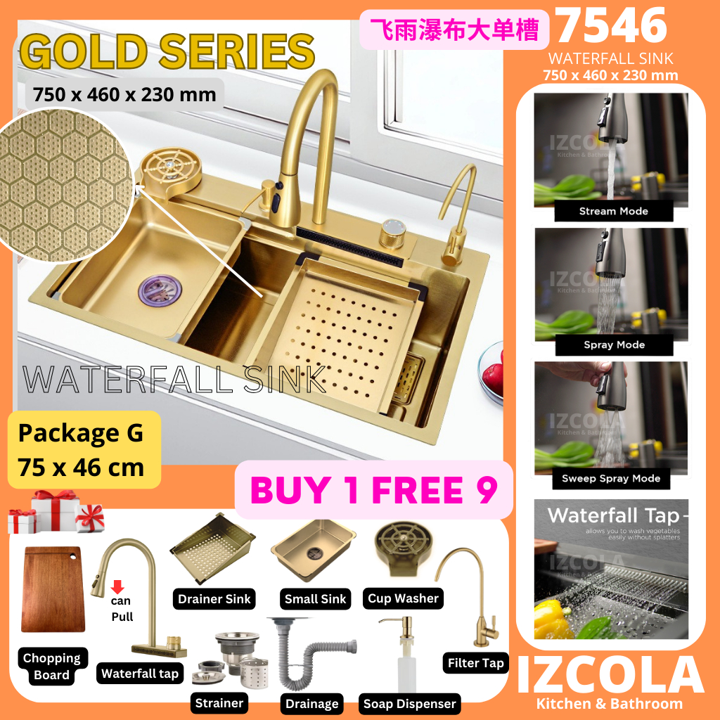 [IZCOLA] SINKI AIR TERJUN 7546 EMAS Premium Nano SINKI HONEYCOMB Pakej ...
