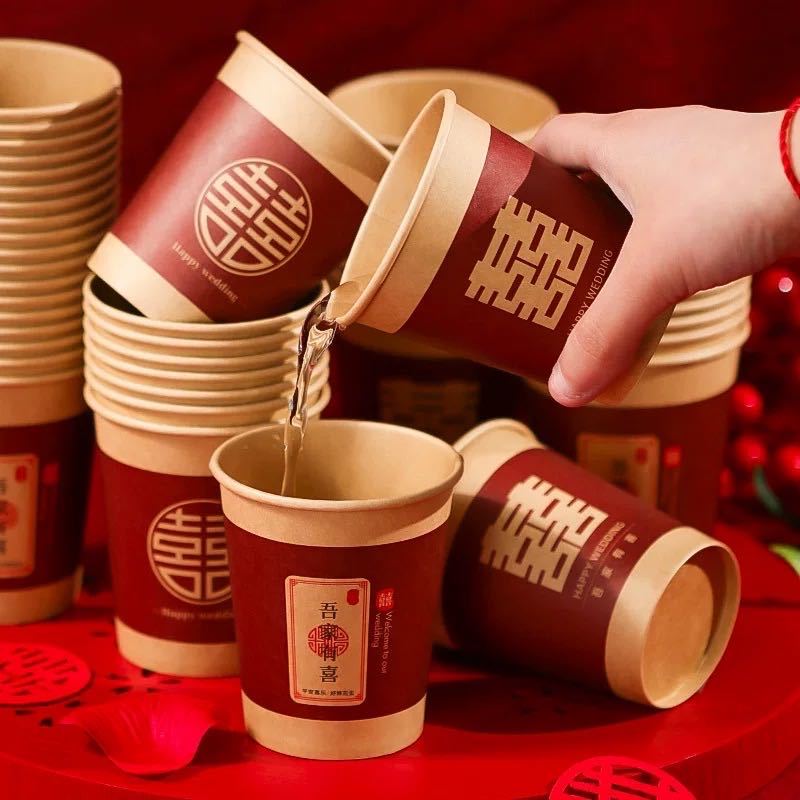 YEET JOHOR READY STOCK chinese WEDDING PAPER CUPS FOR PLAY婚礼玩纸杯结婚杯子 ...