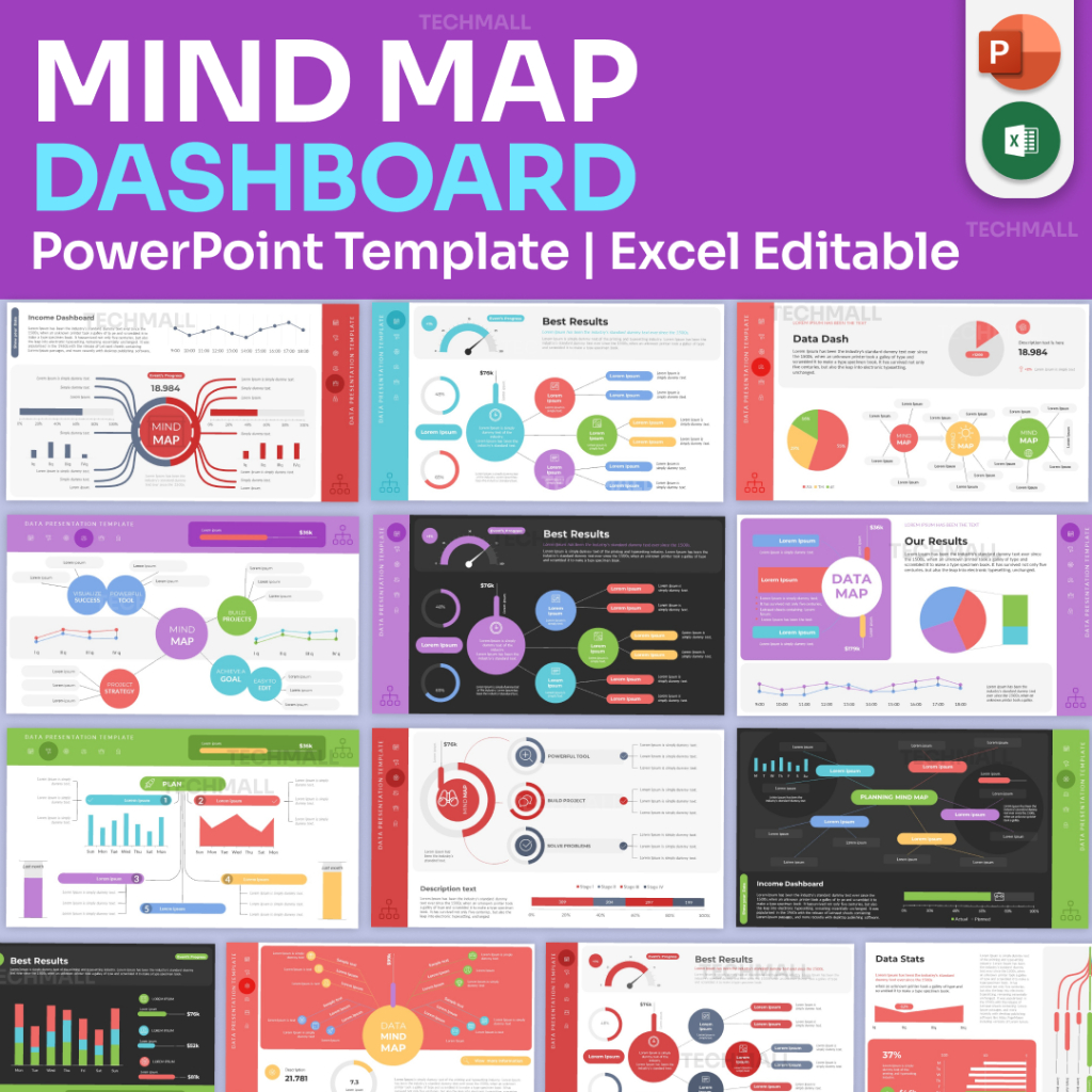 Mind Map Interactive Dashboards Dynamic Powerpoint Presentation Versatile Template - Easy Excel ...