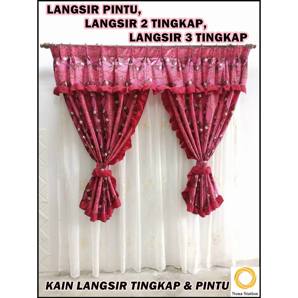 NS Set A - Set G Kain Langsir Pintu , Langsir Tingkap 2 Ruang & Langsir ...
