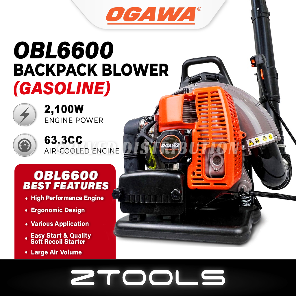 Ogawa 63cc Gasoline Backpack Leaf Blower OBL6600 | 2-Stroke Heavy Duty Engine Mesin Angin Daun ...