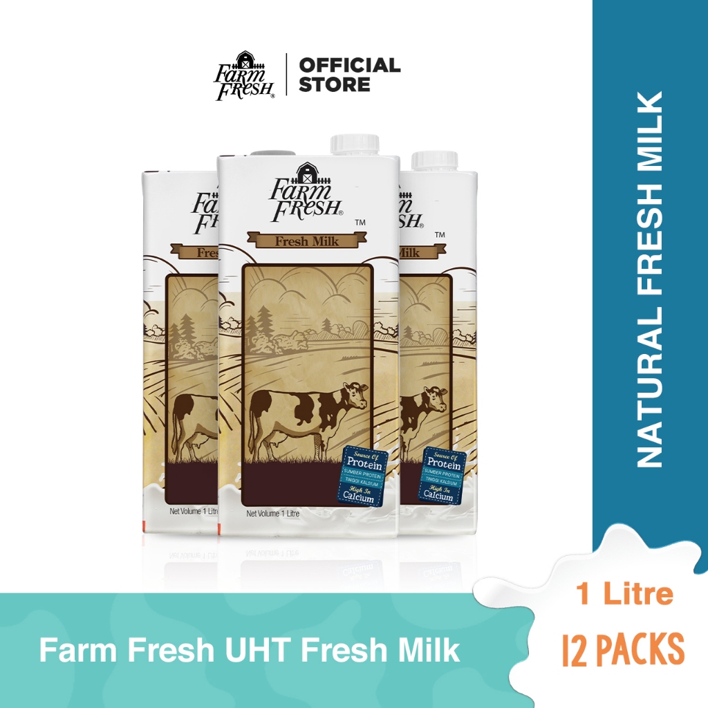 Farm Fresh UHT Fresh Milk 1L x 12 Packs | Shopee Malaysia