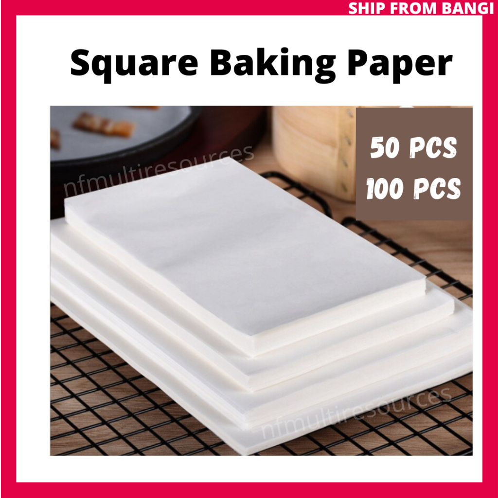 Square Paper Baking Parchment Cake Liner Oven Bake Non Stick Grease ...