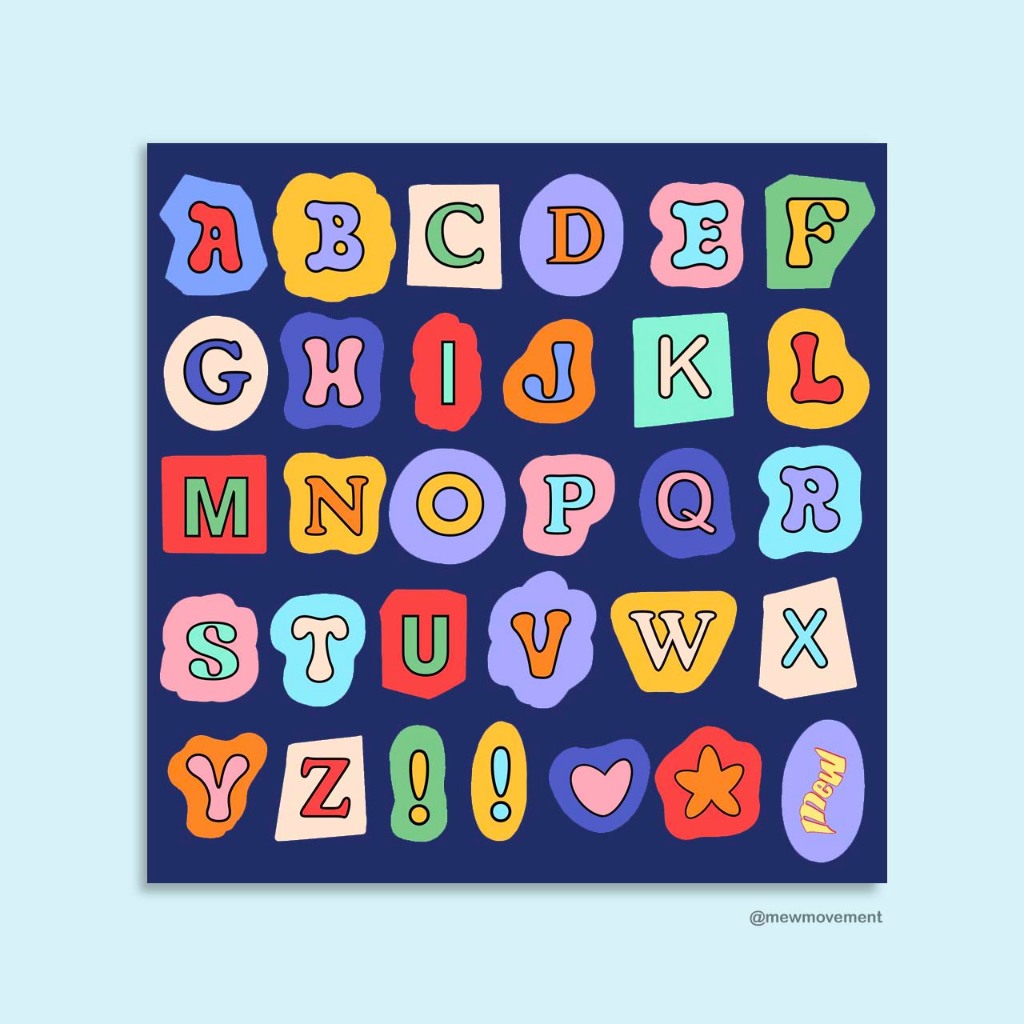 Alphabet Mini Sticker Sheet Magazine CutOuts Journaling Decorative ...