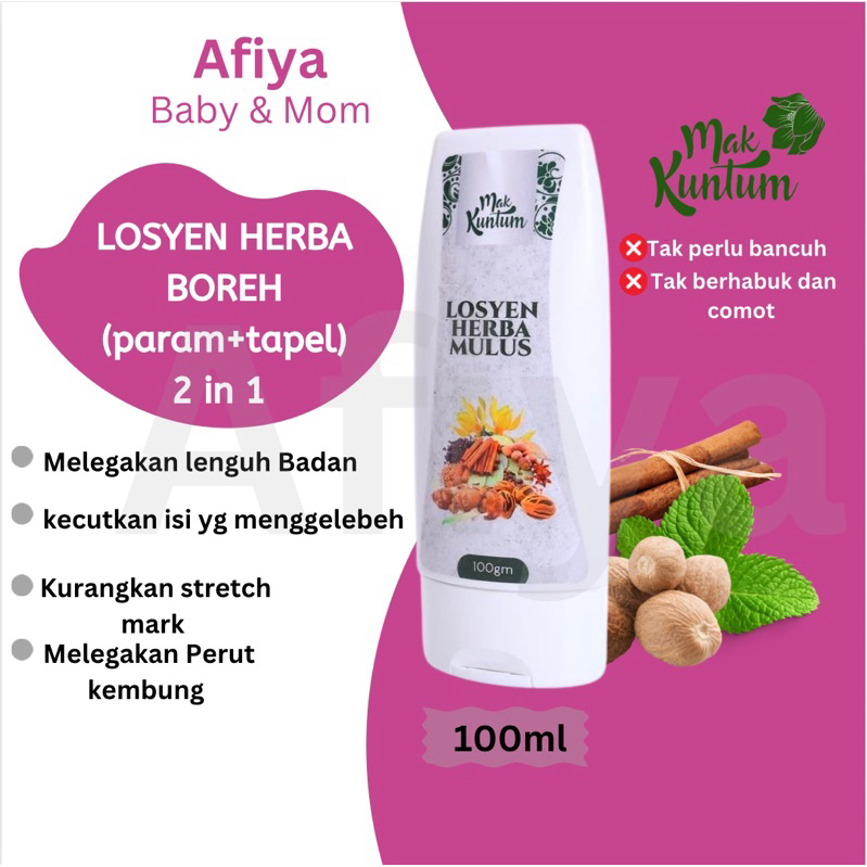 MAK KUNTUM LOSYEN HERBA BOREH / PARAM / TAPEL / KRIM BUANG ANGIN / IBU ...