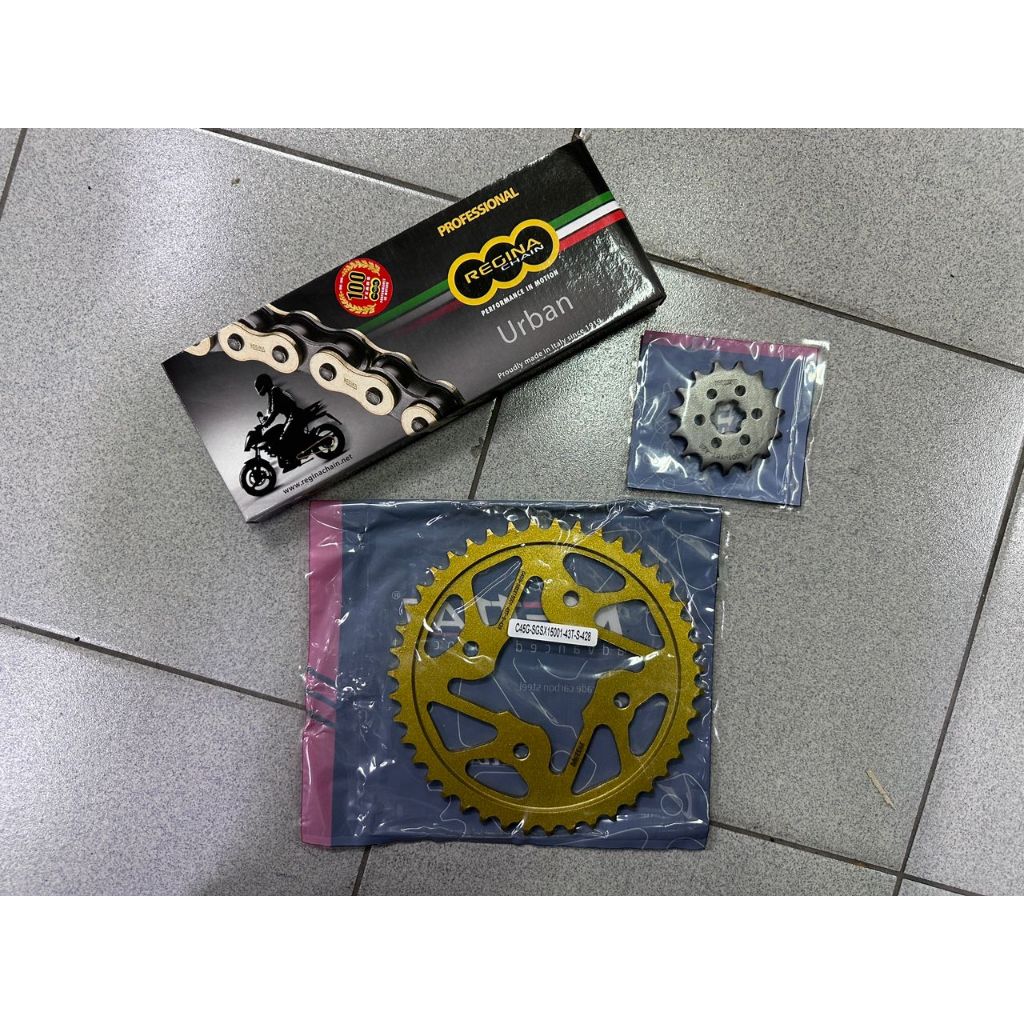 Suzuki GSX-S/R150 43T-44T-45T REGINA CHAIN Sprocket Set 100% ORIGINAL ...