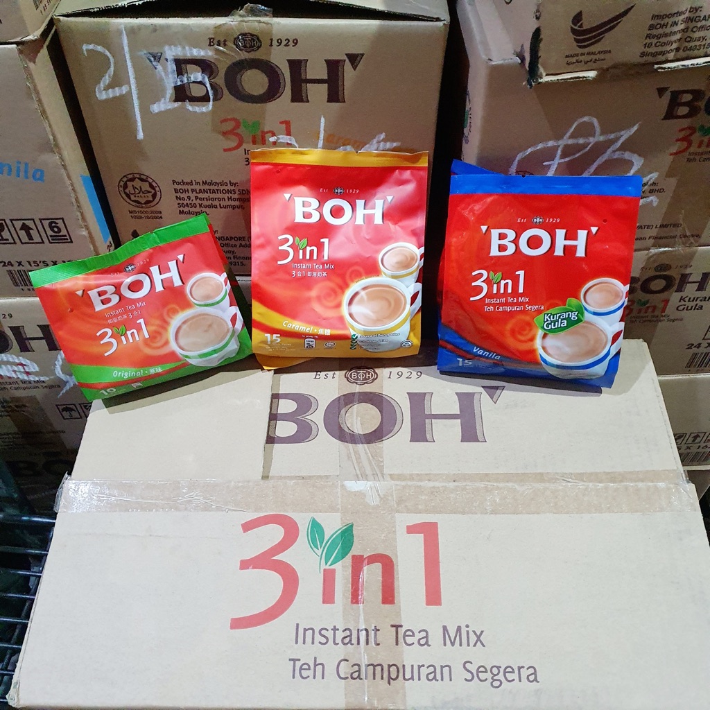 BOH 3in1 Instant Tea Mix Original / Caramel / Vanilla Ready Stock New ...
