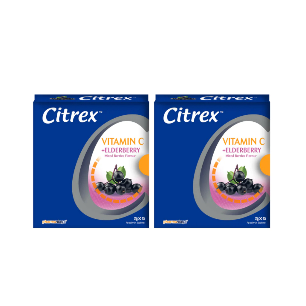 Citrex Vitamin C + Elderberry Powder 15s X 2 (Mixed Berries) X 2 BOXES ...