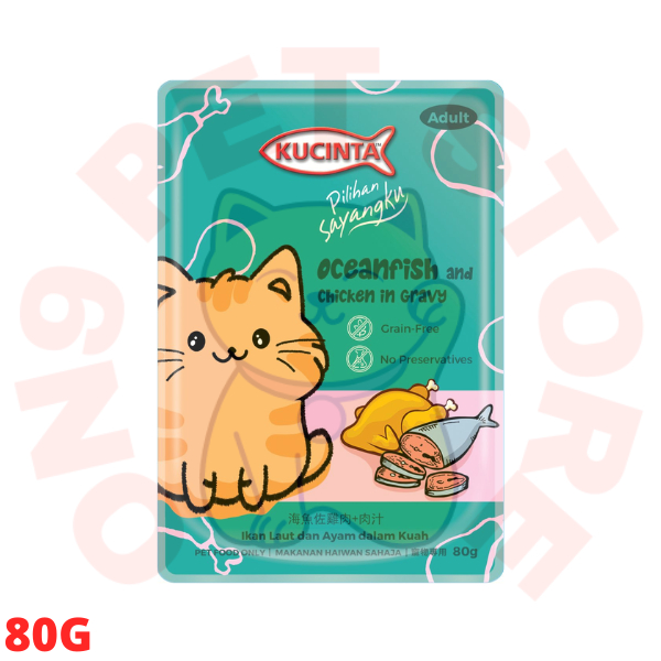 KUCINTA 80G Pouch Cat Food/ Wet Cat Food/ Makanan Kucing/ Pet Food ...