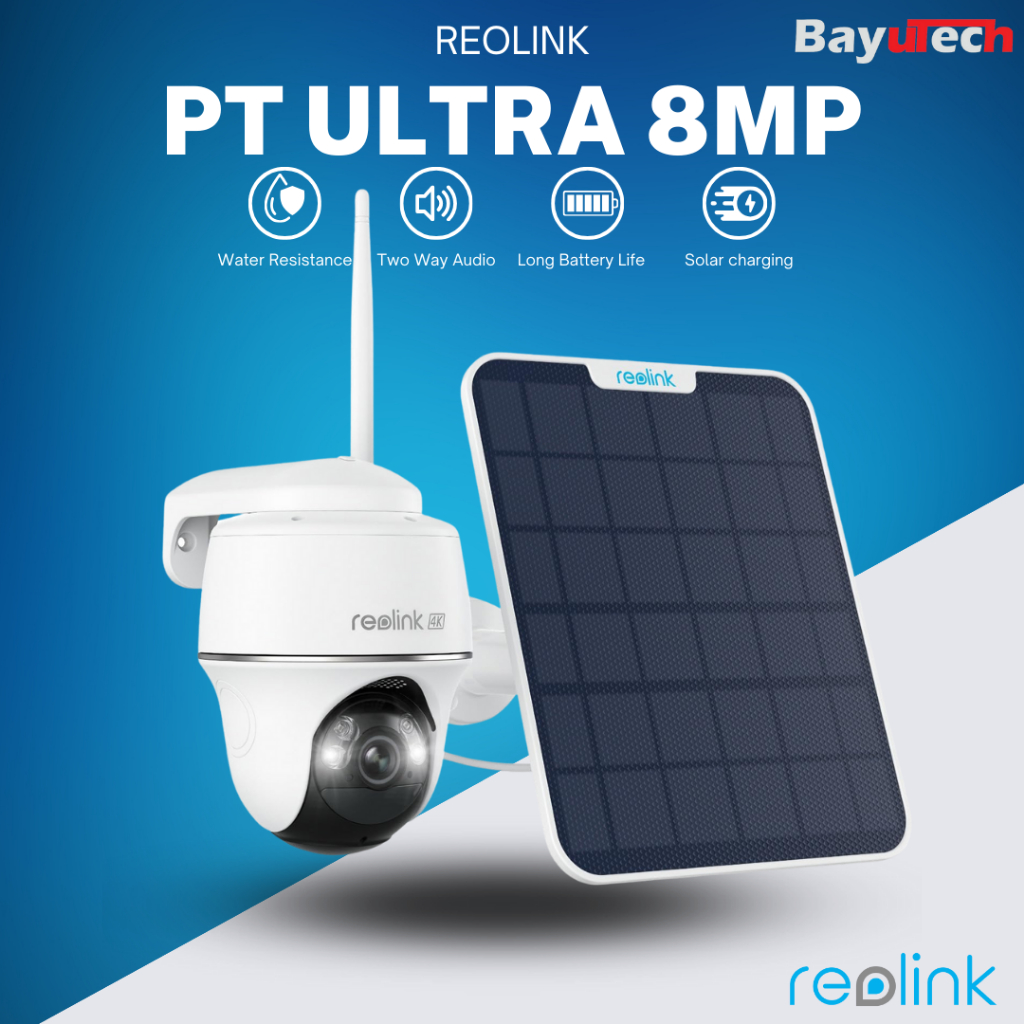 Reolink Argus PT ULTRA 4K 8MP Person/Vehicle Detection 100% Wire-Free Pan & Tilt 21.6Wh ...