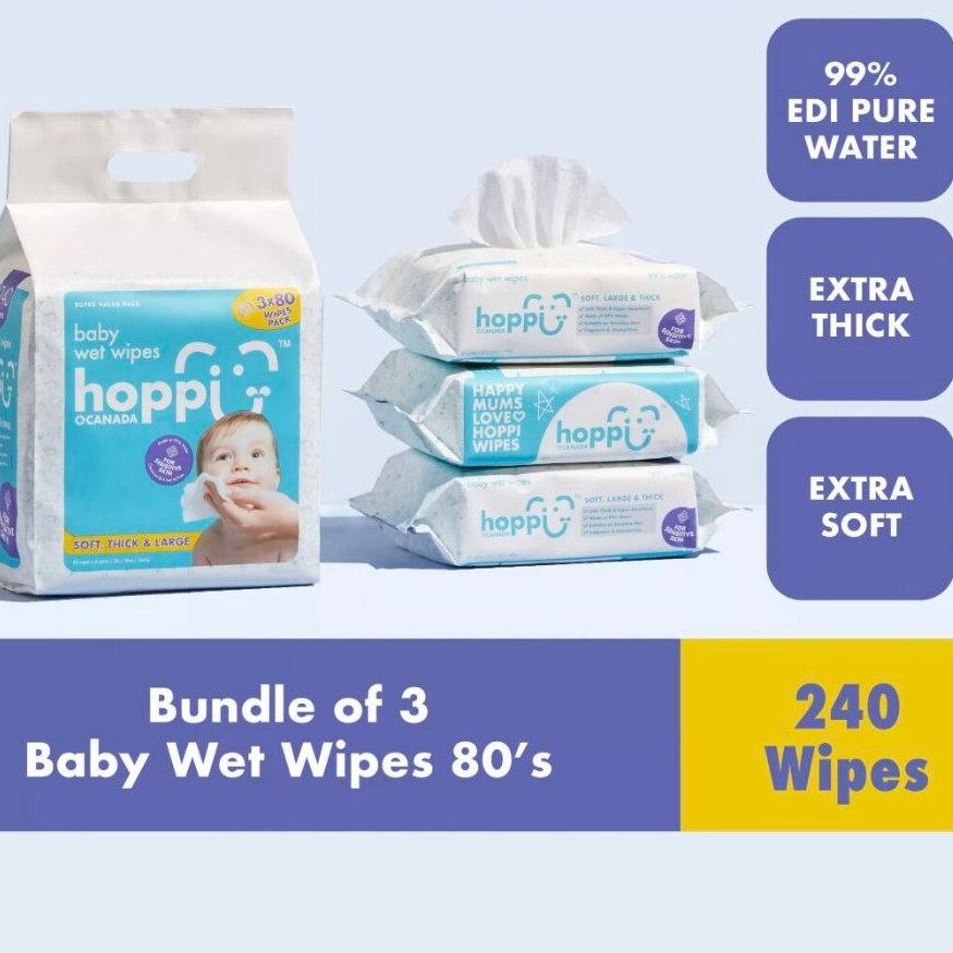Hoppi Premium Pure Water Wet Wipes 80's宝宝纯水湿纸巾 | Shopee Malaysia