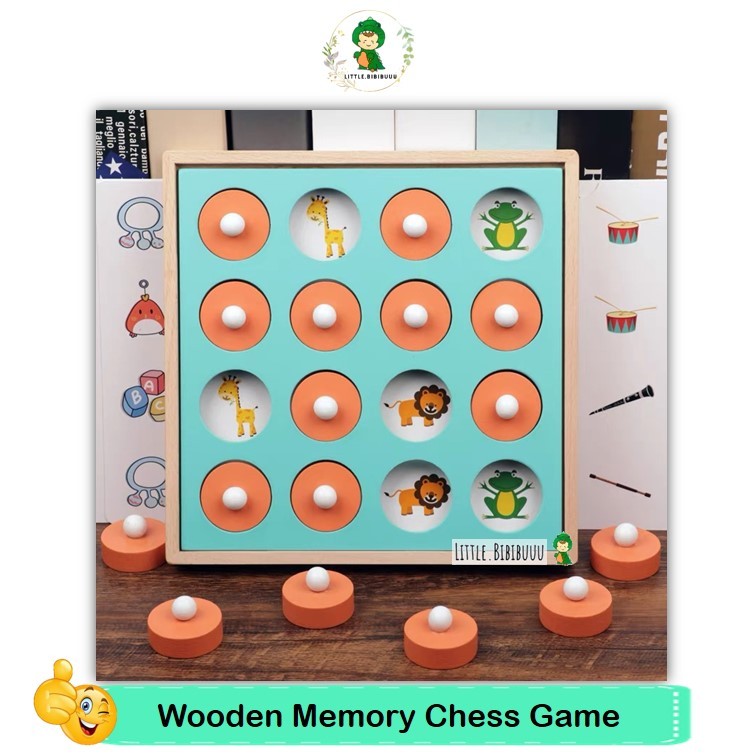 Premium Wooden Memory Chess Game/ Early Learning Educational Toy ...