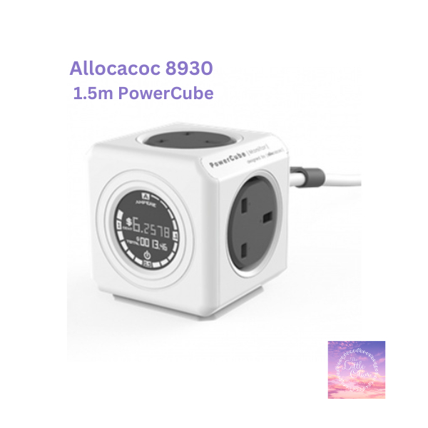 CLEAR STOCK-Allocacoc 8930 1.5M PowerCube Socket Monitor Extension Multi Plug Copper Wire ...