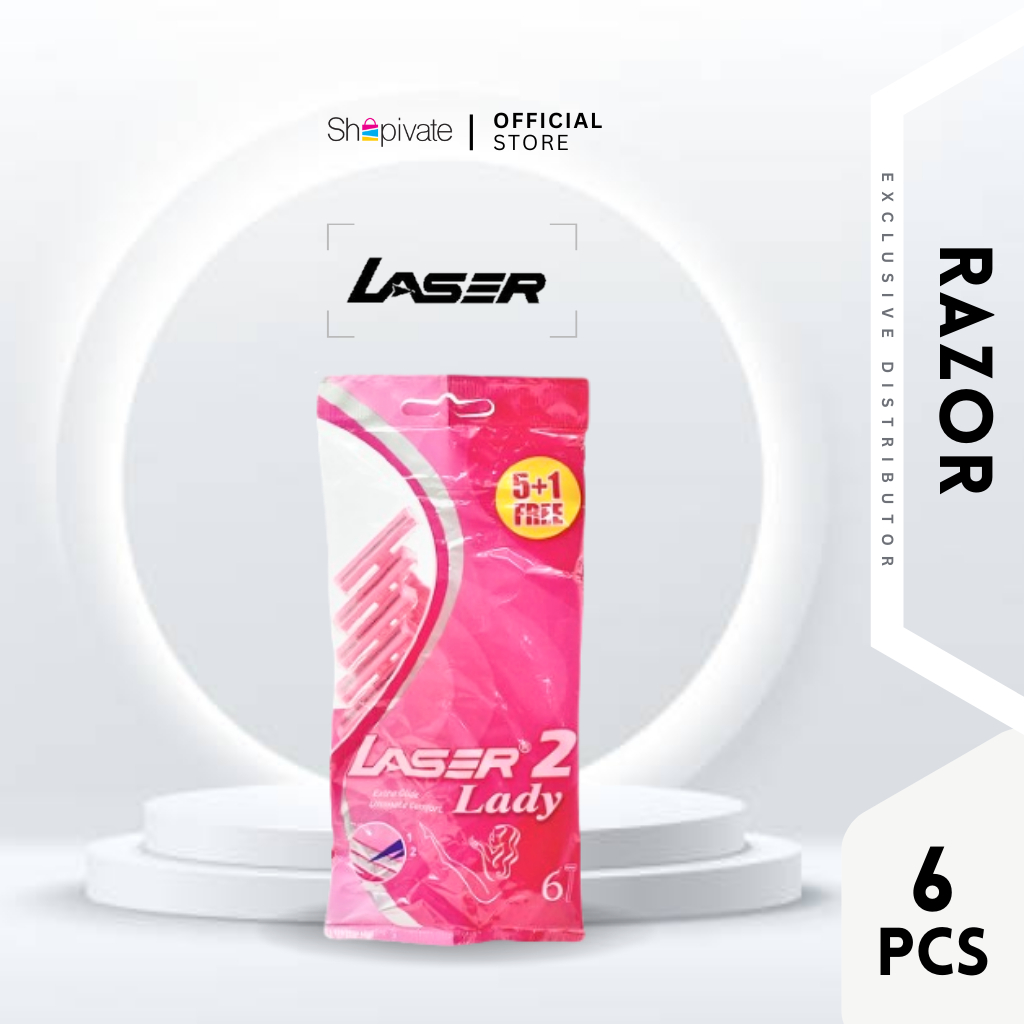 LASER II LADY 5+1 Twin Blades Disposable Razor Pouch (6 PCs) | Shopee ...