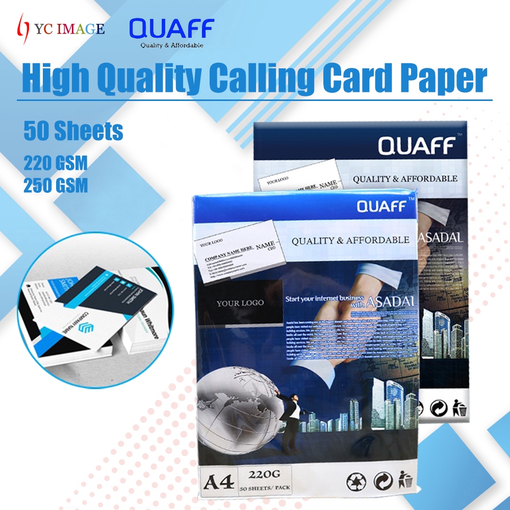 A4 Size Double Sided Matte Calling Card Paper 50 Sheets Pack Refer to ...