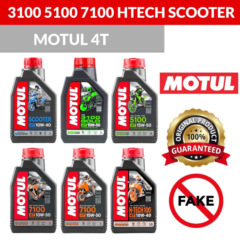 100% ORIGINAL MOTUL ENGINE OIL MINYAK HITAM H-TECH 4T 10W40 4T 15W50 5100 3100 GOLD 7100 ...