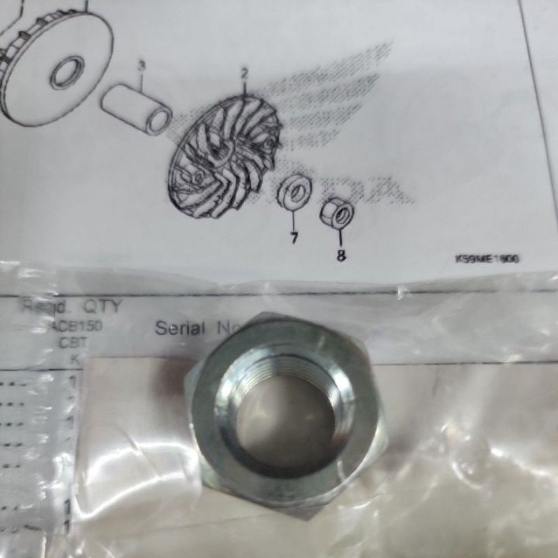 PULLY NUT/DRIVEN FACE NUT PCX150/ADV150/VARIO 14MM/12MM (FRONT/REAR ...