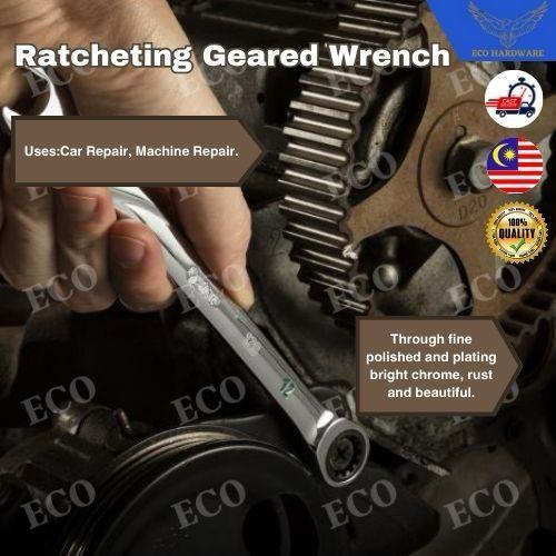 Ratchet Geared Wrench CRV Heavy Duty Combination Wrench Spanner Set 72 ...