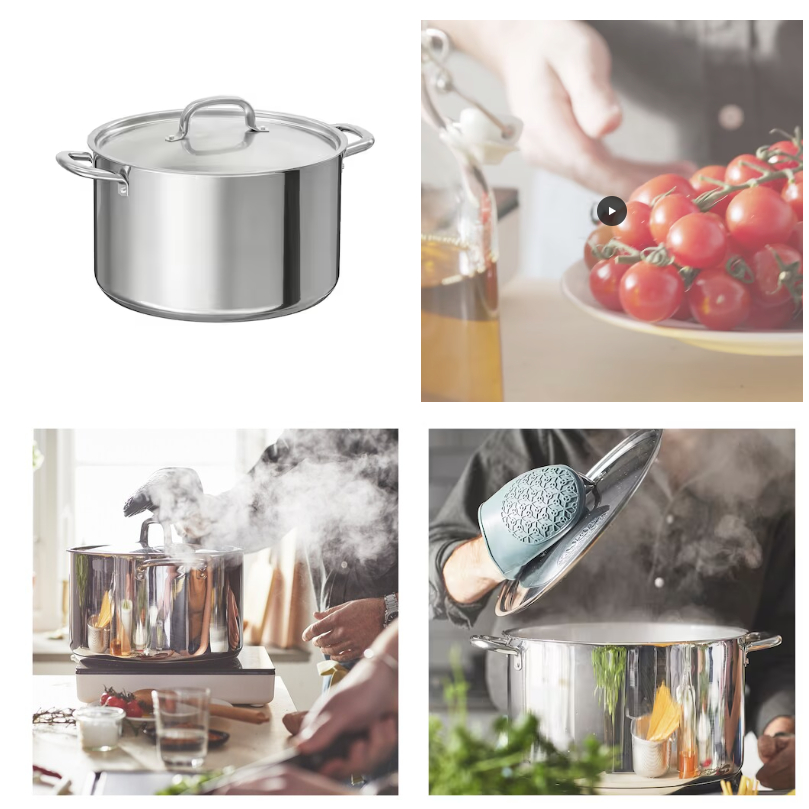 IKEA 365+ Cooking Pot / Induction Cooker Pot - Stainless Steel 10 / 15 ...