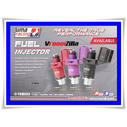 Uma Racing 4 HOLE FUEL INJECTOR YAMAHA Y15ZR Y15 V1 V2 160CC 240CC ...