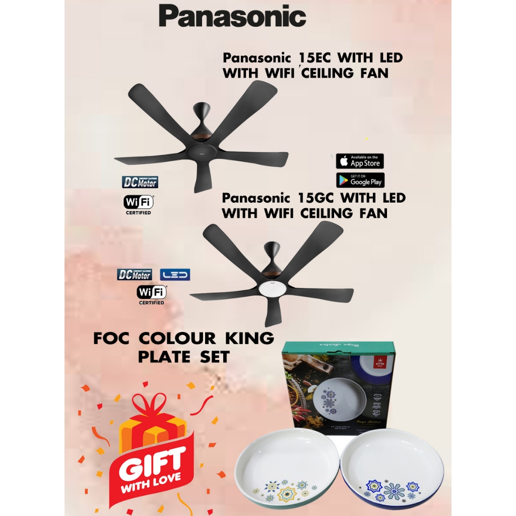 Panasonic 60" WIFAN Wifi 5-Blade Ceiling Fan | F-M15ECVBKSH 60 INCH STRONG WIND | Shopee Malaysia