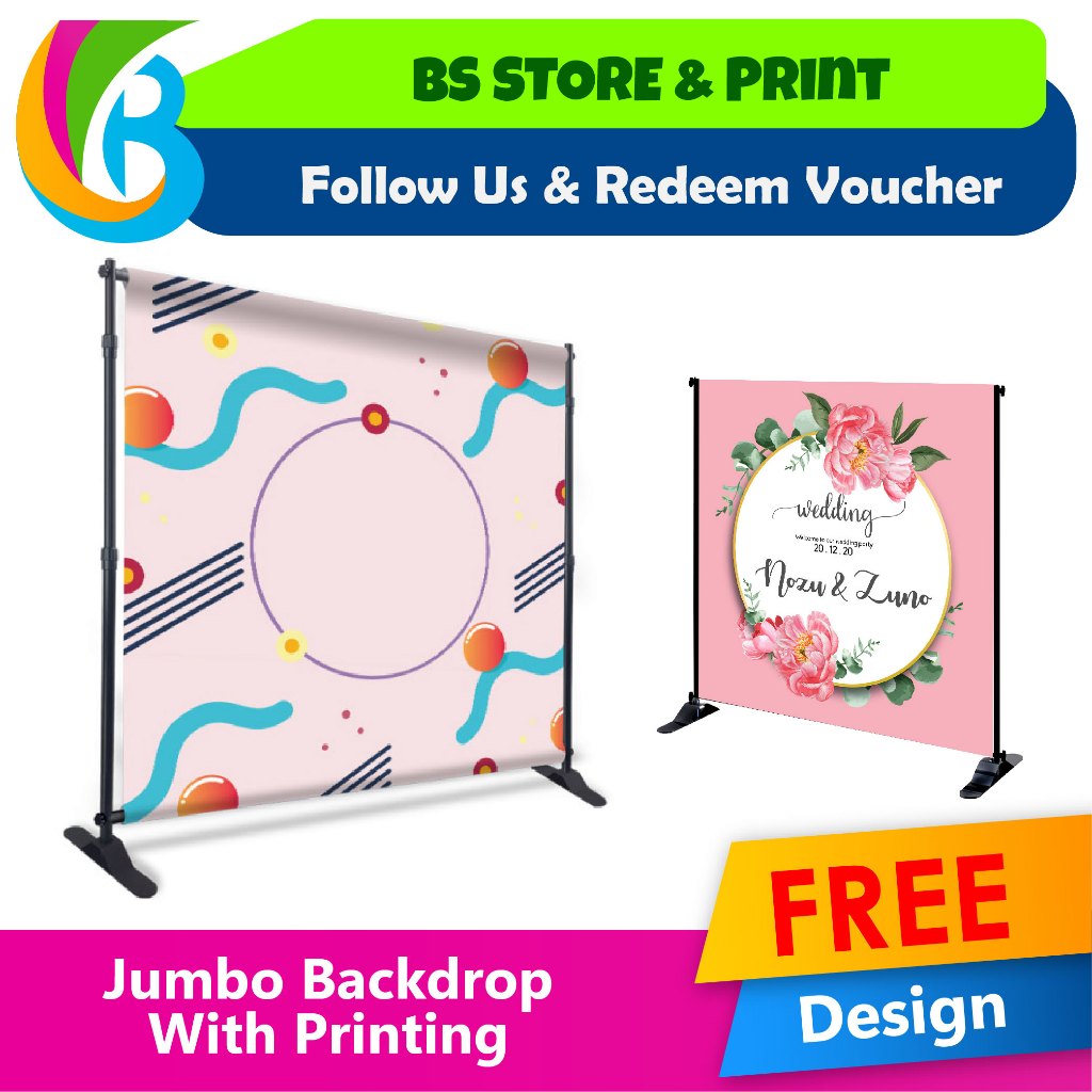Jumbo Backdrop Banner Stand / Jumbo Backdrop Banner Stand + Printing ...