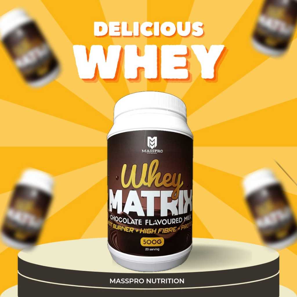 Whey Matrix 500g, 20 servings, 85kcal ( Chocolate) - Whey Protein with Fat Burner by Masspro ...