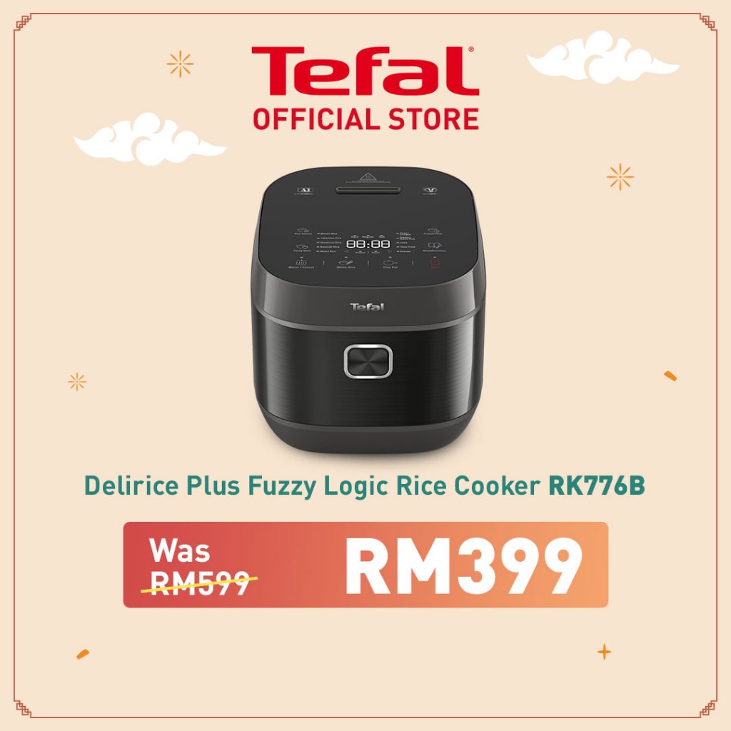 Tefal Delirice Plus Fuzzy Logic Rice Cooker 1.8L (RK776B) | Shopee Malaysia