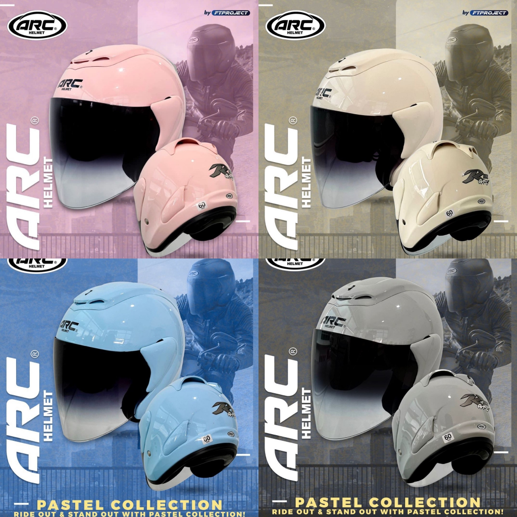 SIRIM CERT} ARC Ritz HELMET Pastel Color 2024 💯 ORIGINAL GREY / PINK ...