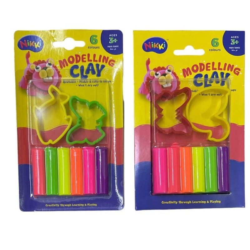 Nikki Mini Modelling Clay & 2 Cutters 6colours 50g | Shopee Malaysia