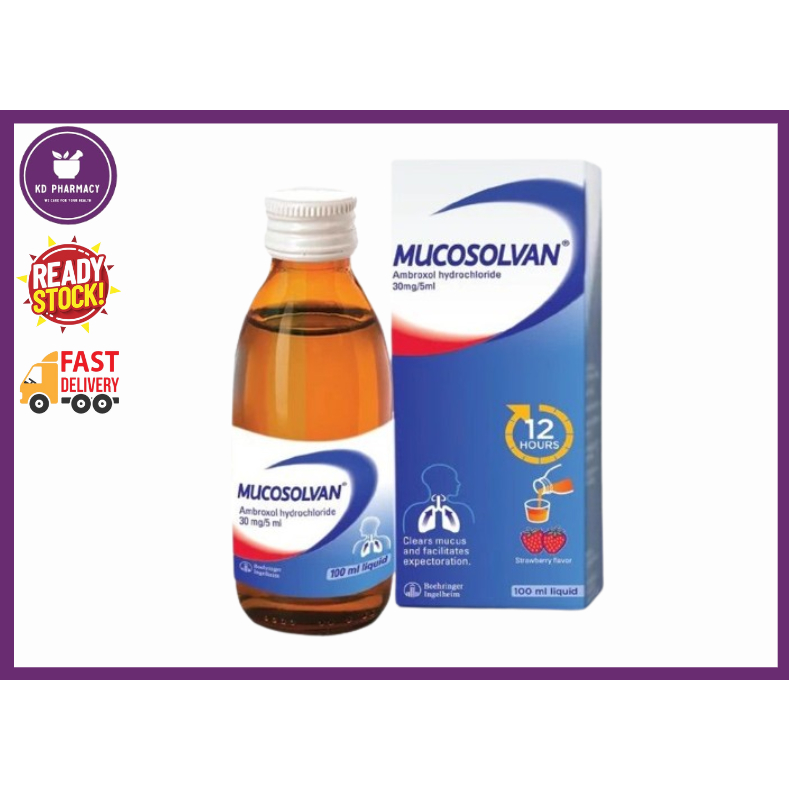 Sanofi MUCOSOLVAN Ambroxol Hydrochloride Syrup 30mg (100ml) Ubat Batuk ...