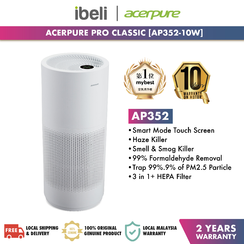 Acerpure Pro Classic Air Purifier - Matte White AP352-10W | Shopee Malaysia