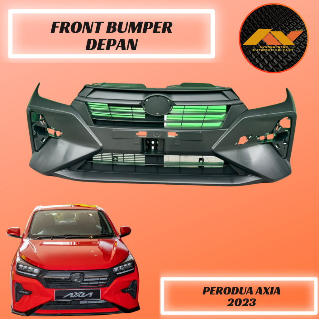Original Perodua Axia SE 2023 Front Bumper Depan No Hole Garnish 100% ...