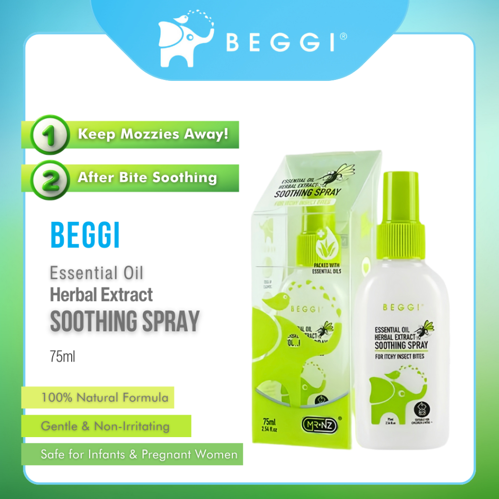 BEGGI Herbal Extract Soothing Spray 75ml [2-In-1 Mosquito Repellent ...