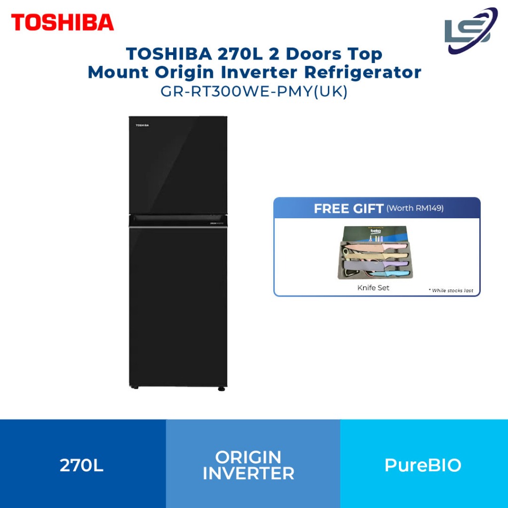 TOSHIBA 220L/270L/310L 2 Doors Top Mount Origin Inverter Refrigerator ...