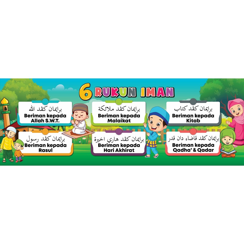 Banner Rukun Islam, Rukun Iman dan Sifat 20 untuk sekolah rendah dan ...