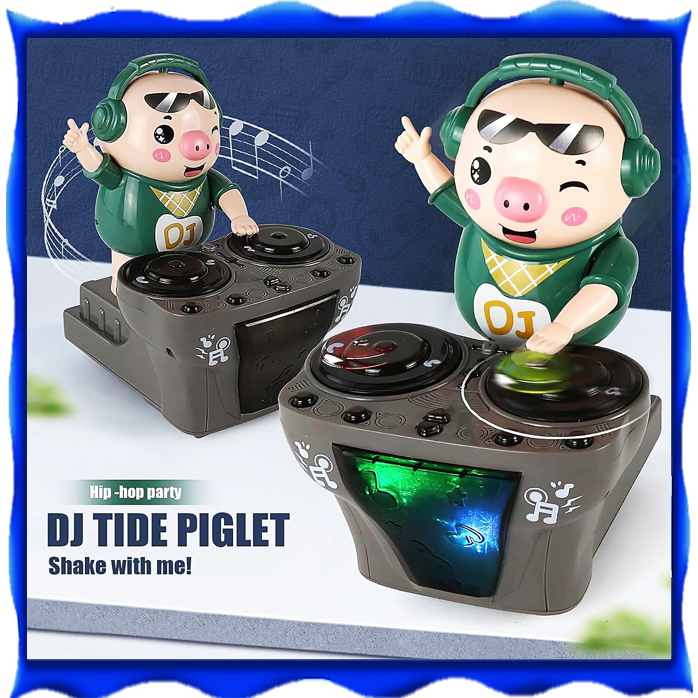 Electric Music Dancing Pig Toy Rock Light Musical DJ Pig Doll Novelty ...