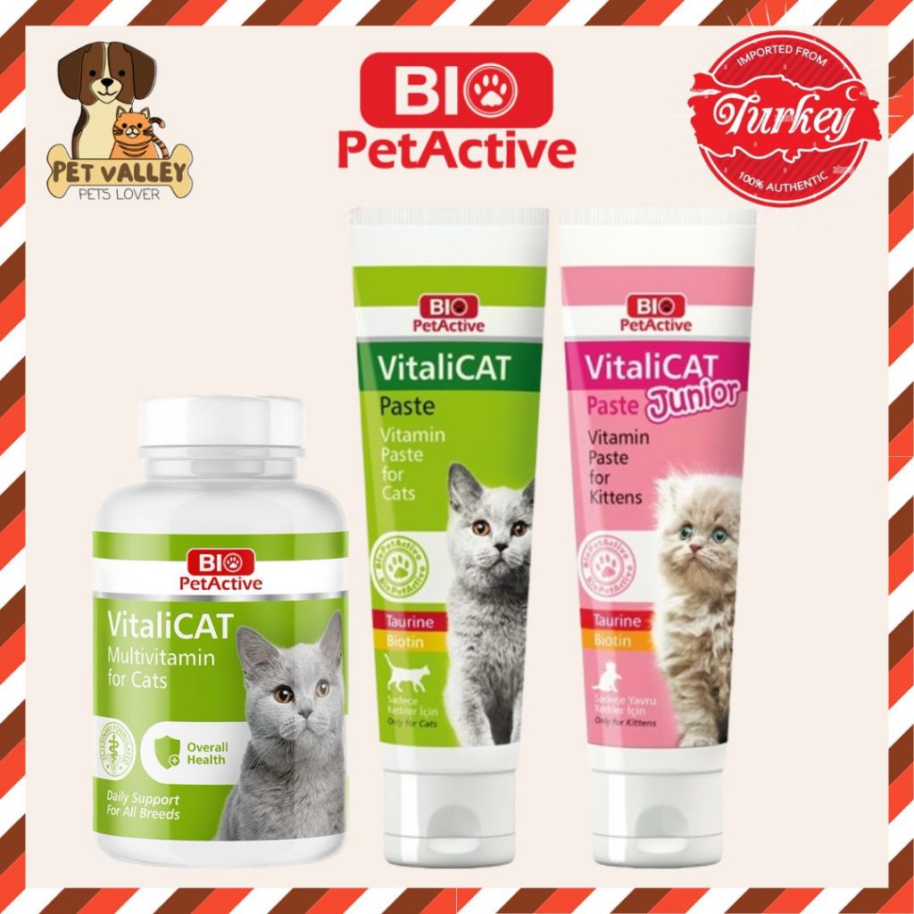 BioPetActive VITALICAT MultiVitamin Tablet / Cat Paste / Junior Paste (made in TURKEY) | Shopee ...