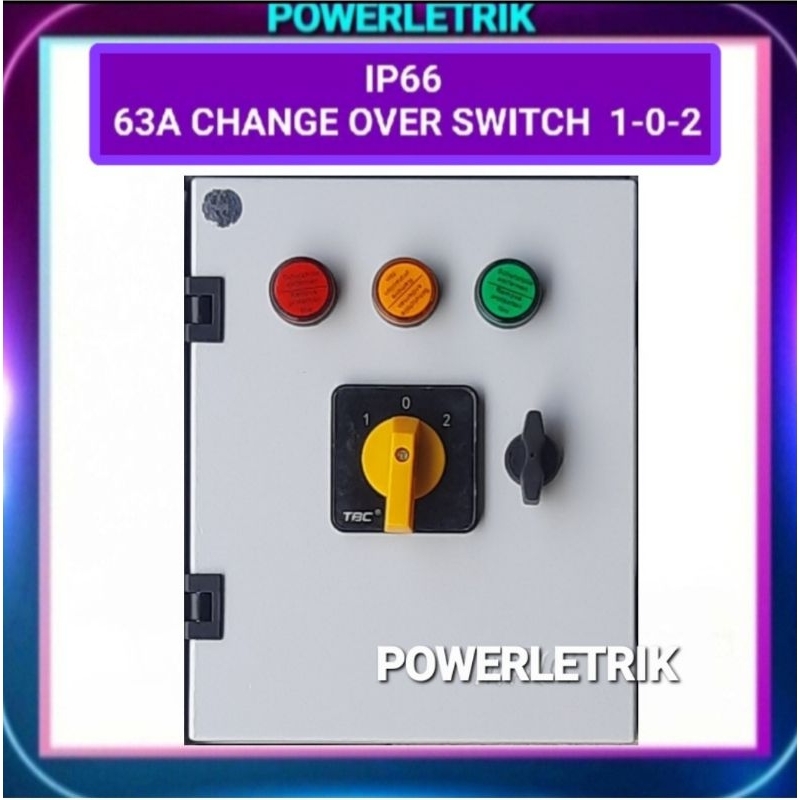 *READY STOCK* IP66 4 POLE 63A CHANGE OVER SWITCH 1-0-2 WITH OUTDOOR ...