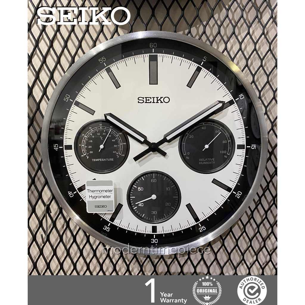 SEIKO Quartz Thermometer Hygrometer Wall Clock QXA823 (QXA823K ...