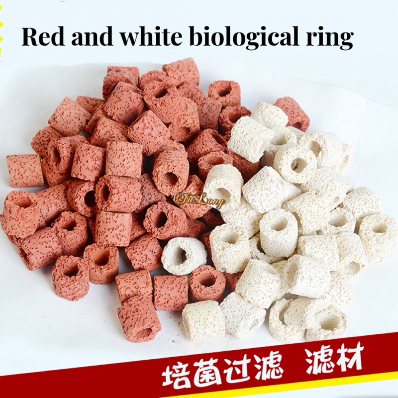 🇲🇾READYSTOCK🇲🇾Bio Filter Media Ring Red White Clay Bacteria House ...