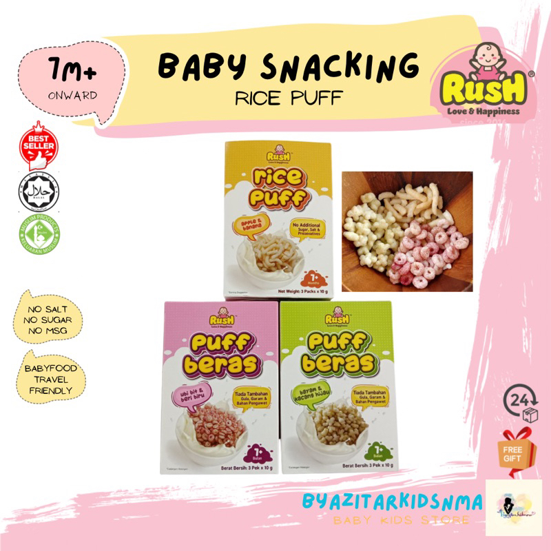 [READY STOCK] RUSH BABY FRUIT RICE PUFF BLUBERRY BEETROOT & APPLE ...