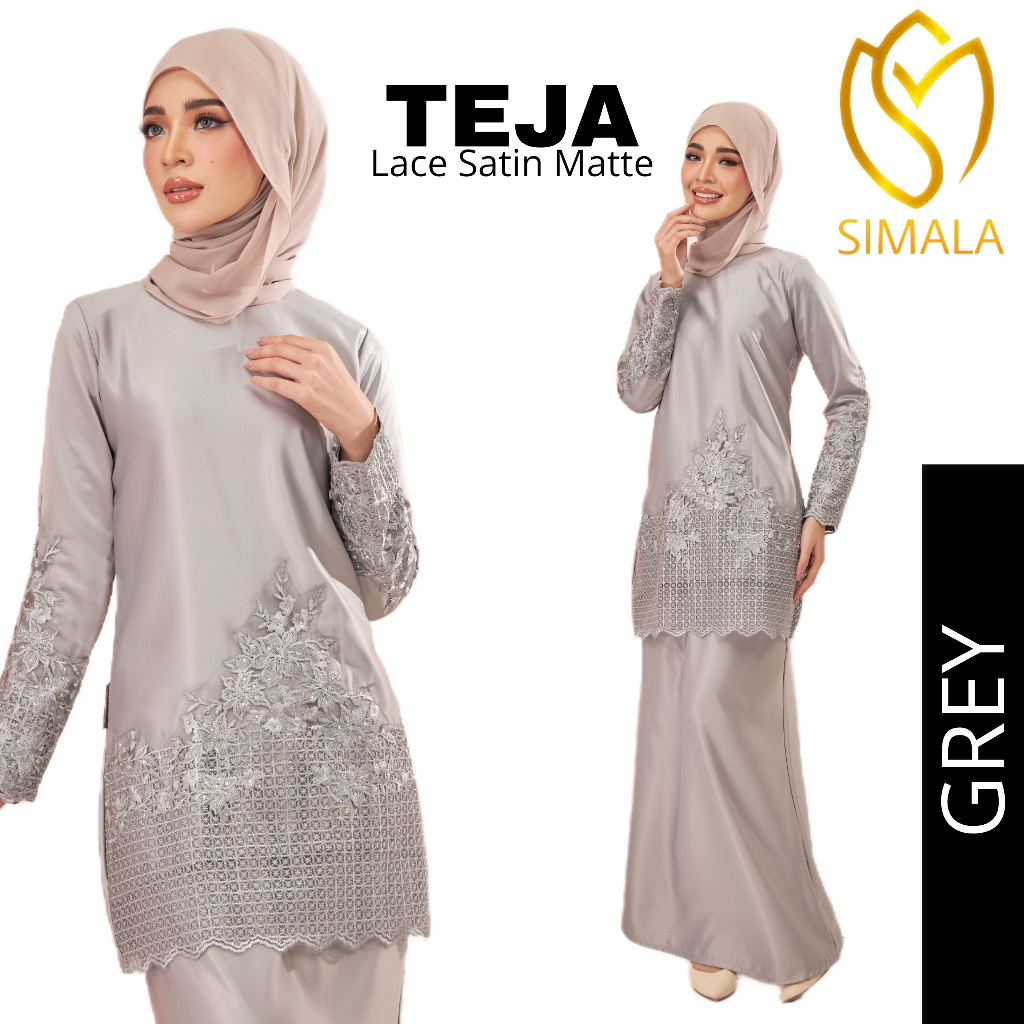 (RAYA 2026) TEJA Kurung Satin Renda EKSKLUSIF sedondon baju raya ...