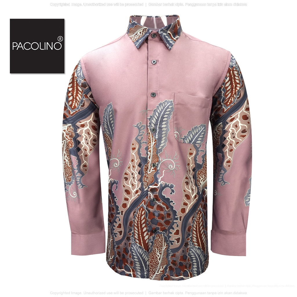 Pacolino Malaysia Men Batik Long Sleeve Regular - Pink Colour 22622 ...
